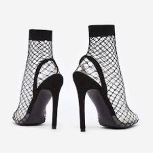 Shoes | Black Mesh Sock Heel | Poshmark
